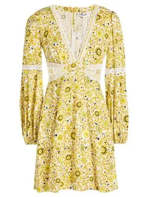 Diane Von Furstenberg Kimmie Cutout Printed Twill Mini Dress - Marigold
