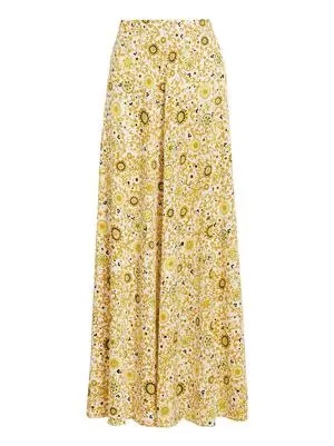 Diane Von Furstenberg Florencia Floral-print Twill Maxi Skirt - Marigold