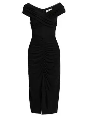 Diane Von Furstenberg Off-the-shoulder Jersey Midi Dress - Black