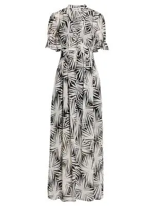 Diane Von Furstenberg Erica Printed Chiffon Maxi Dress - Black