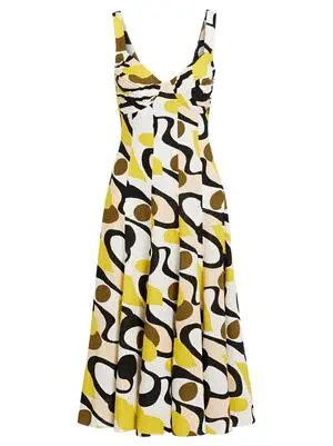 Diane Von Furstenberg Printed Woven Midi Dress - Yellow