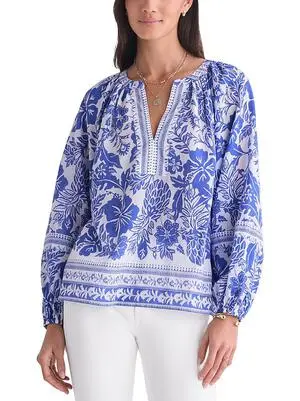 Vineyard Vines Emilia Printed Cotton Modal Blouse - Paradise
