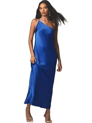 Shona Joy Tatum One-shoulder Draped Cowl-back Maxi Dress - Grenadine