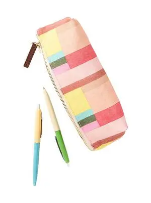 Papier Stripe Pencil Case - Orange