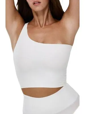 NOODY Seamless One Shoulder Top Ivory