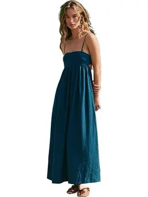 Free People Halo Babydoll Midi Dress - Sailor Blue