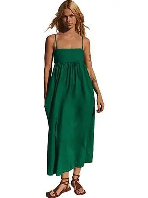 Free People Halo Babydoll Midi Dress - Vivid Green