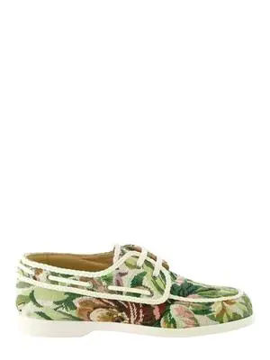 Valentino Garavani Leather Boat Shoes - Green