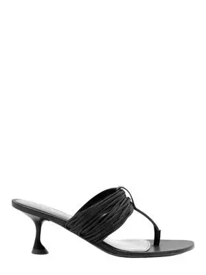 Proenza Schouler Pleated Detail Heeled Sandals - Black