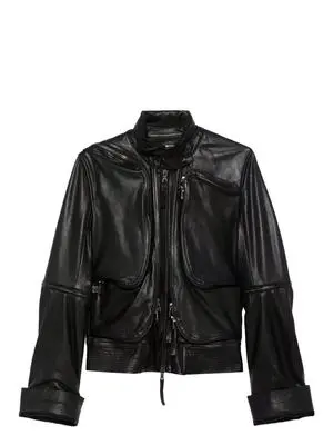 YEHUAFAN Leather Jacket - Black