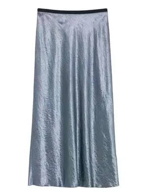 Vince Satin Bias Midi Skirt - Blue