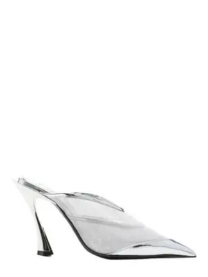 MUGLER 95mm Fang Mules - Silver