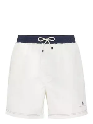 Brunello Cucinelli Logo-print Swim Shorts - White