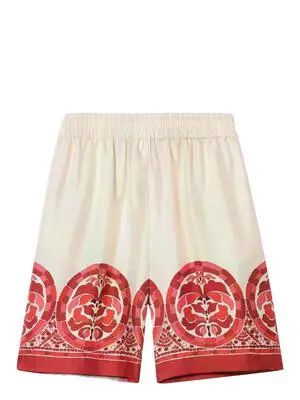 La DoubleJ Silk Palazzo Shorts - White
