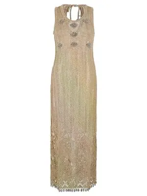 Rabanne Crochet Midi Dress - Neutrals