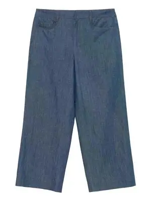 Max Mara Logo-patch Trousers - Blue