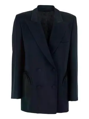 BLAZÉ MILANO Virgin Wool Double-breasted Blazer - Blue