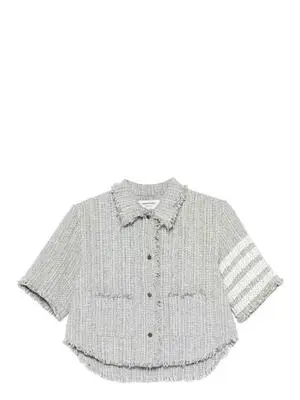 Thom Browne 4-bar Tweed Shirt - Grey