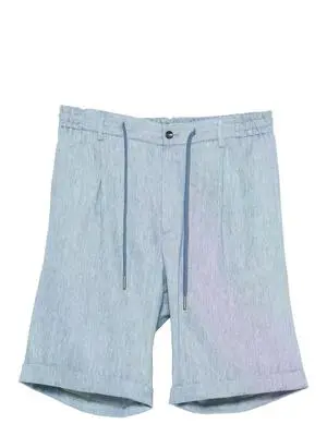 Tagliatore Pleat-detailed Shorts - Blue