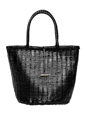 LIFFNER Round Leather Basket Bag - Black