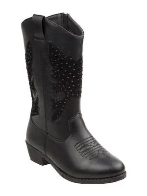 KENSIE GIRL Zip-up Boots With Heel - Black