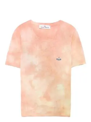 VIVIENNE WESTWOOD Orb-embroidered T-shirt - Orange