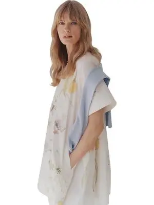 Anthropologie Swan Gossip Emmy Mini Dress - Ivory