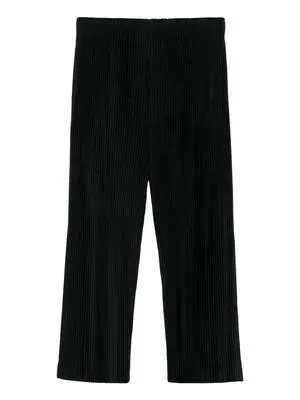 Issey Miyake Pleated Straight-leg Trousers - Black