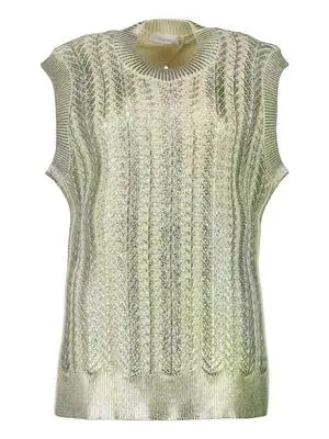 Rabanne Textured-knit Sleeveless Top - Neutrals