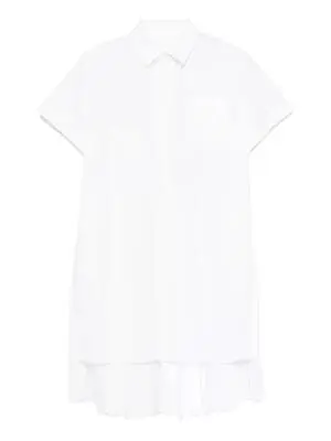 Sacai Pleated Shirt Dress - White