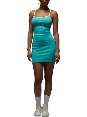 JORDAN Slim Minidress Washed Teal/ White/ White
