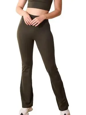 LOVALL 7 Revitalise Flare Leggings - Deep Olive