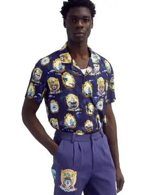 Camilla Short Sleeve Camp Collared Shirt - Song Of Saint Anthony