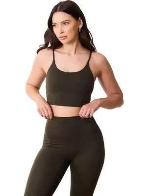 LOVALL 24/7 Revitalise Fitted Sports Bra Deep Olive