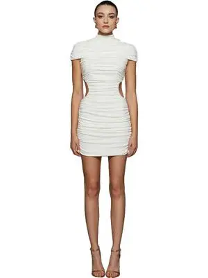 ET OCHS Ruched Mini Dress With Cutouts - Ivory