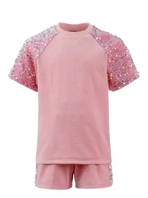 LOLA + THE BOYS Sequin Embellished Two-piece Set - Pink