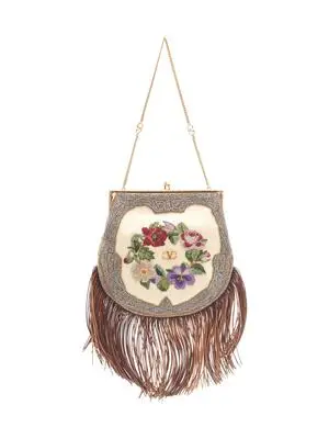 Valentino Garavani Beaded Floral-embroidered Clutch - Multi