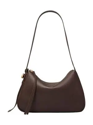 TORY BURCH Pebbled Leather Shoulder Bag With Tassel Detail
