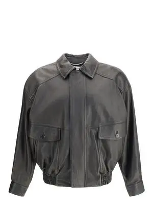 Saint Laurent Balloon Leather Jacket - Black