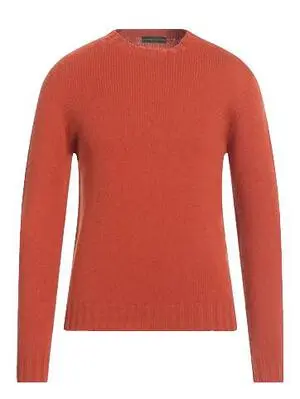 LANIFICIO PUBBLICO Crewneck Solid Sweater - Orange
