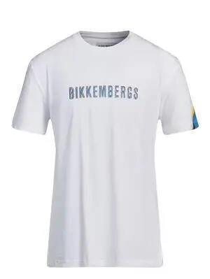 BIKKEMBERGS T-shirt Size Cotton, Elastane - White