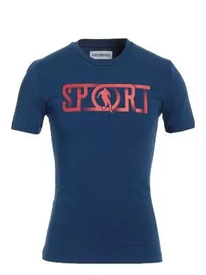 BIKKEMBERGS T-shirt Size Cotton, Elastane - Blue