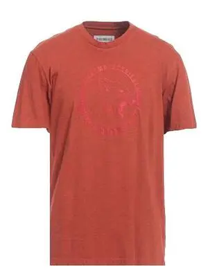 BIKKEMBERGS T-shirt Rust Size Cotton, Elastane - Red