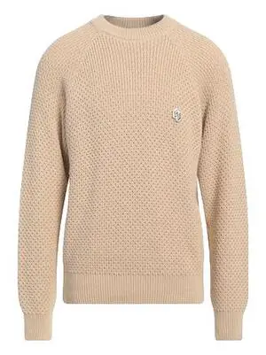 GARMENT WORKSHOP Cotton Cable-Knit Crewneck Sweater Beige