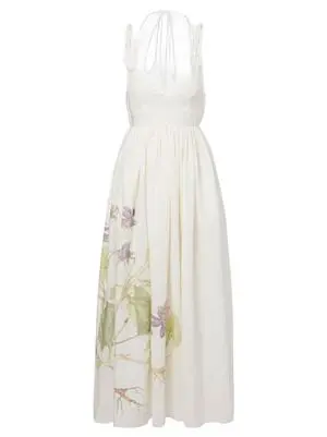 Erdem Floral Linen Maxi Dress - White