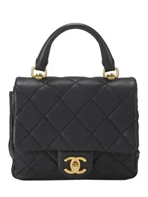 CHANEL Chanel Caviar Top Handle Flap Bag Mini