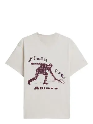 ADIDAS ORIGINALS X BRAIN DEAD Ivory Cotton T Shirt With Logo - White