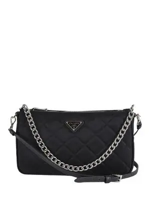 Prada Quilted Chain Shoulder Bag - Black