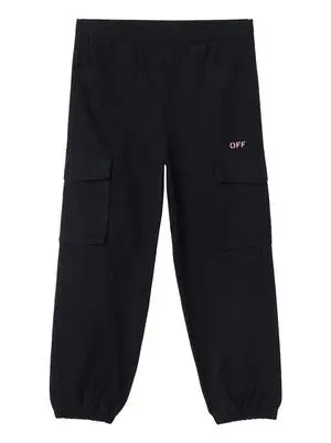 Off White Jogging Cargo Trousers With Logo - Black