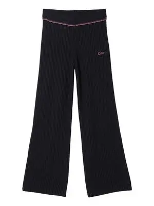 OFF WHITE Ribbed Trousers With Logo